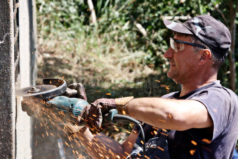 Cutting grinder stock photo. Image of protection, construction - 33440516