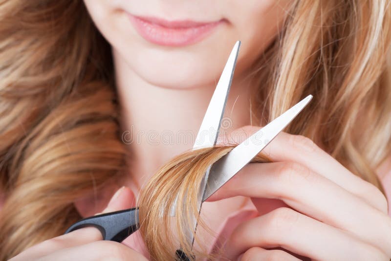 Cutting hair stock image. Image of closeup, mouth, changing - 28879695