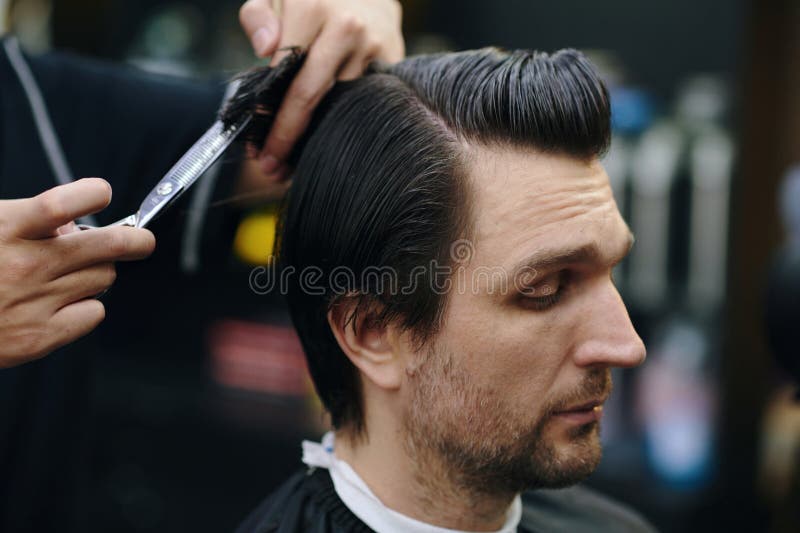 Cutting Hair with Shears stock image. Image of work - 319901743