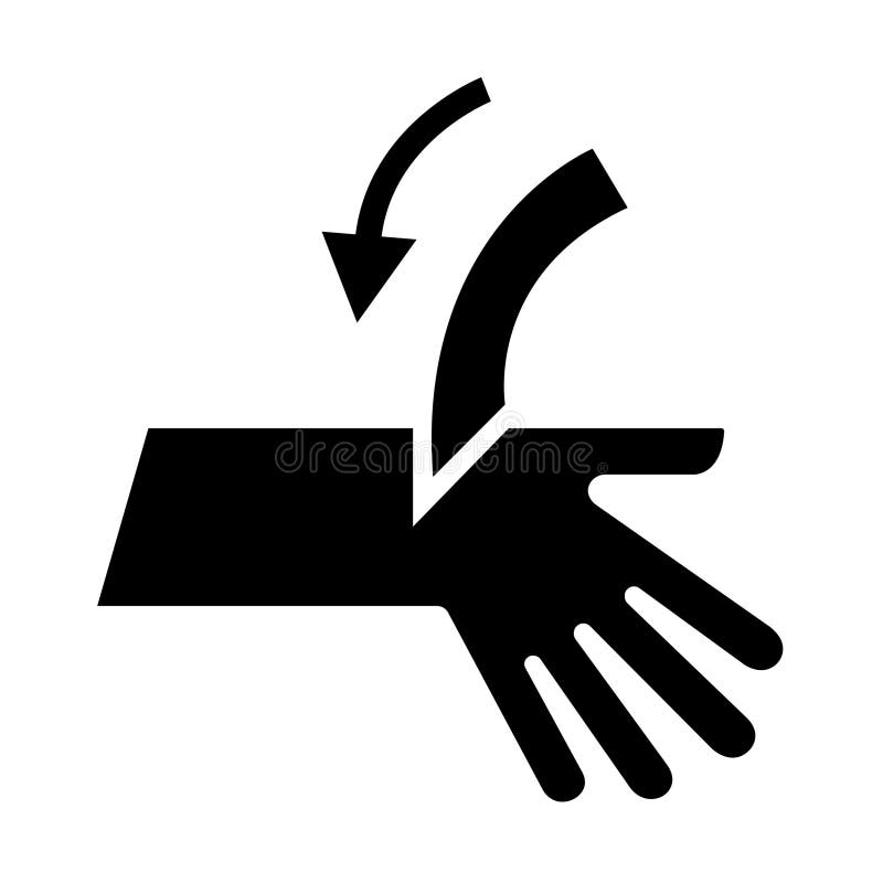 Cutting Hand Hazard Black Icon,Vector Illustration, Isolate on White ...