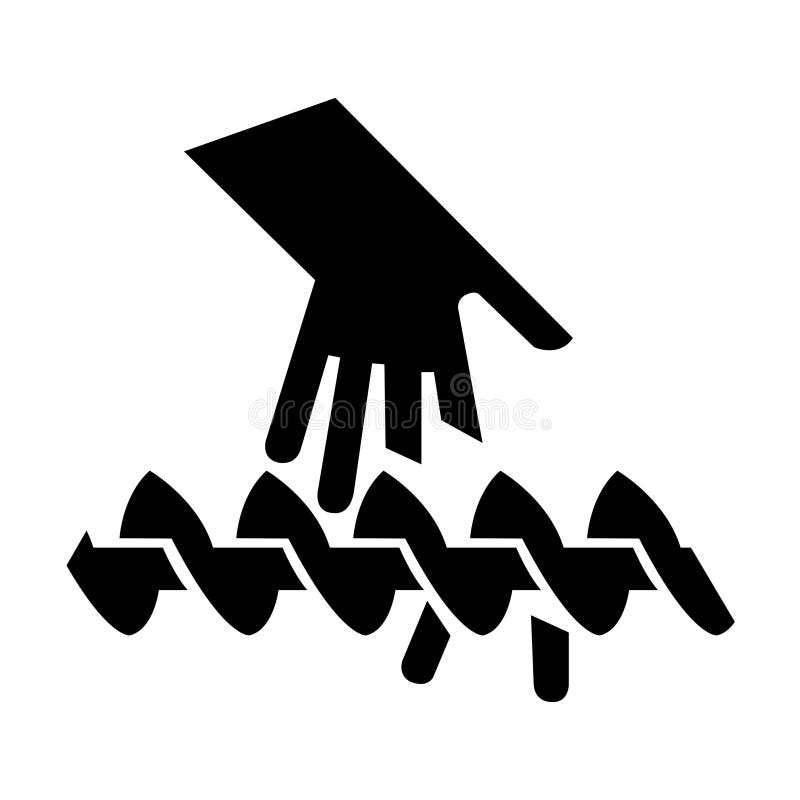 Cutting Hand Hazard Black Icon,Vector Illustration, Isolate on White ...