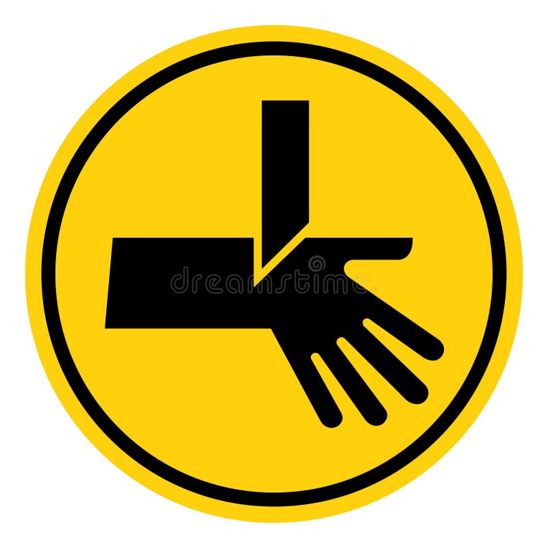 Cutting Hand Hazard Symbol Sign, Vector Illustration, Isolate on White ...