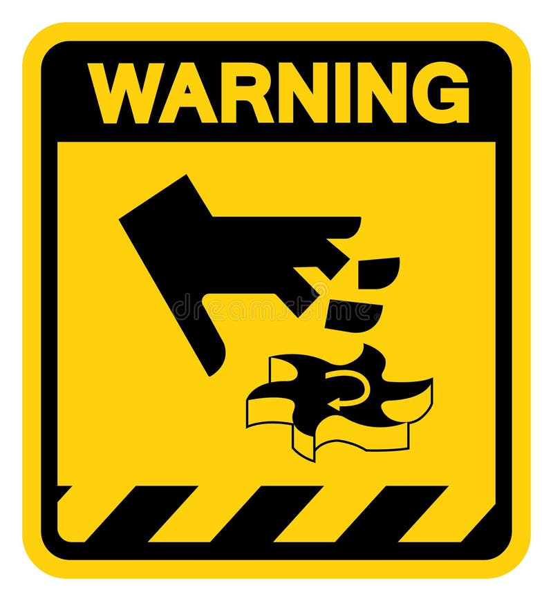Cutting Hand Hazard Warning Sign, Vector Illustration, Isolate on White ...