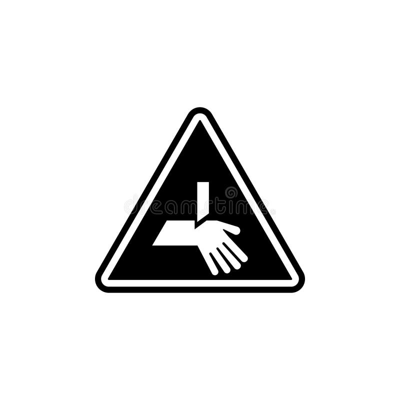 Cutting Hand Straight Blade Sign Icon Set. Warning for Risks of Cuts from Sharp Objects Vector ...