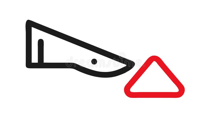 Cutting Hazard Warning Vector Icon Sharp Object Blade, Vector Design ...