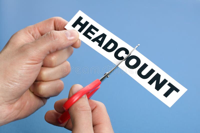 Cutting the headcount stock image. Image of ideas, hand - 18850951