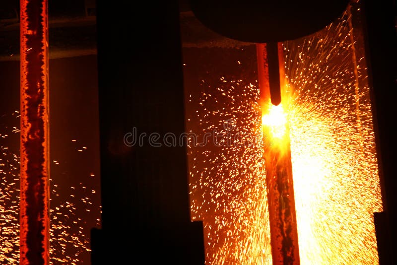 Cutting hot steel. stock image. Image of energy, cutter - 29134743
