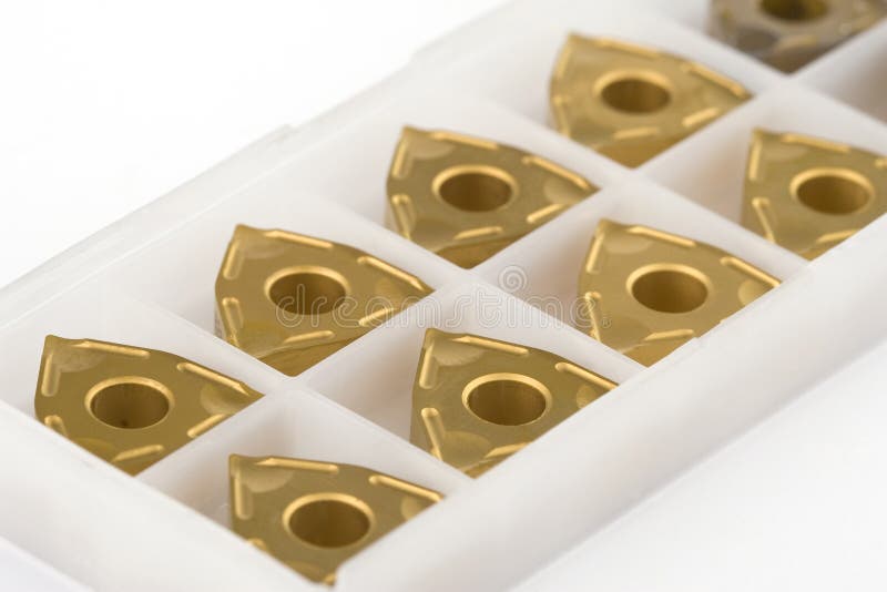 Cutting Inserts for Turning in a Box Stock Photo - Image of fabrication ...