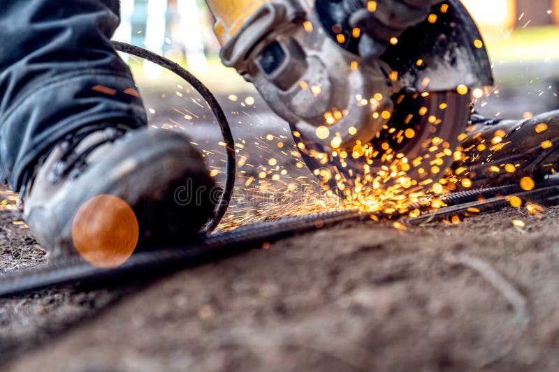 Cutting Iron Fittings with a Grinder Stock Image - Image of wheel ...