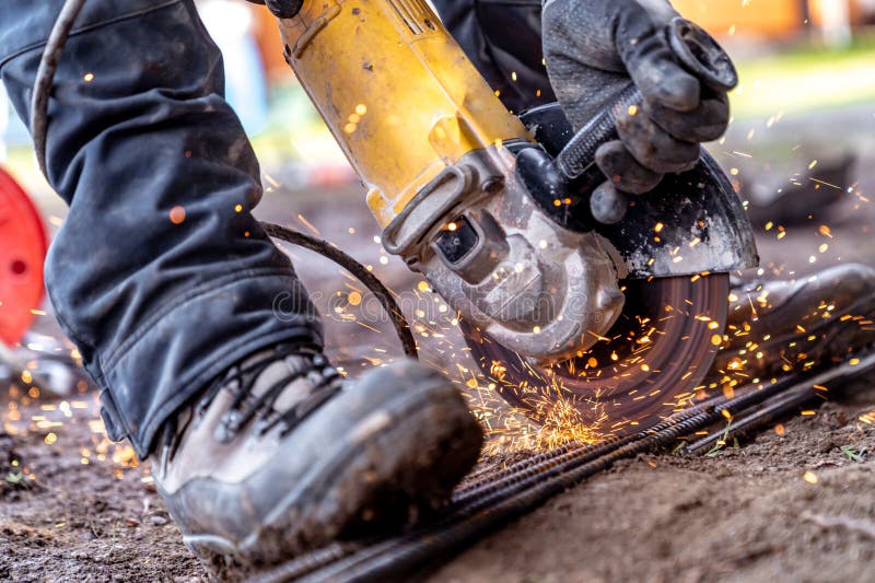 Cutting Iron Fittings with a Grinder Stock Photo - Image of equipment ...