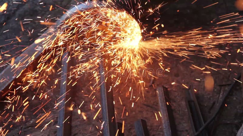 Cutting Iron Rod with a Blade in a Metal Stock Video - Video of ...