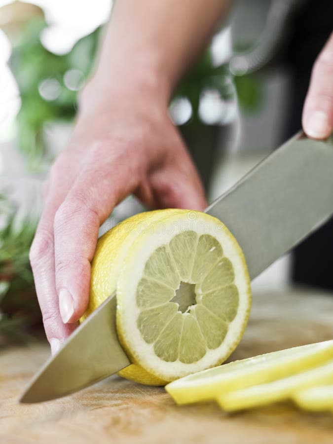 Cutting lemon stock photo. Image of stainless, lemon, sharpened - 636272