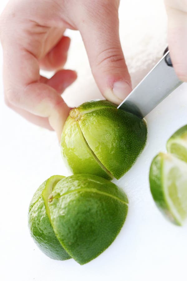 Cutting lime stock photo. Image of preparation, kitchen - 9049644