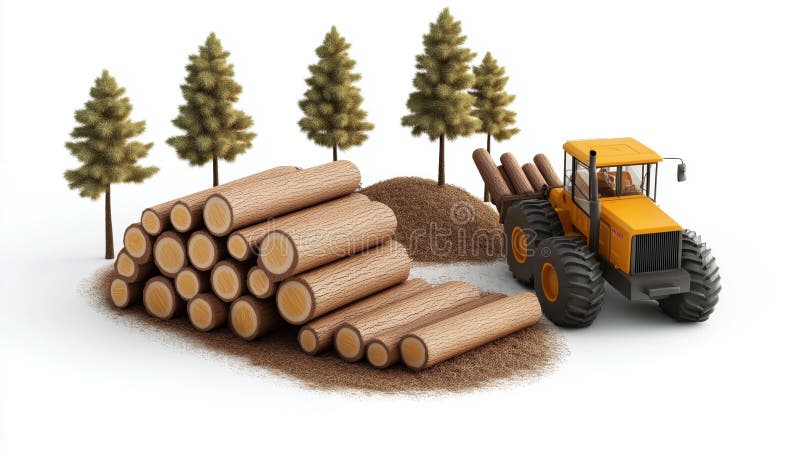 Cutting Logs within the Logging Zone Stock Photo - Image of forestry ...