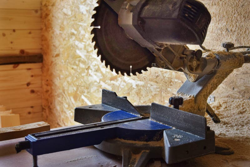 Cutting Machine. a Circular Saw. Carpentry Works Stock Image - Image of ...
