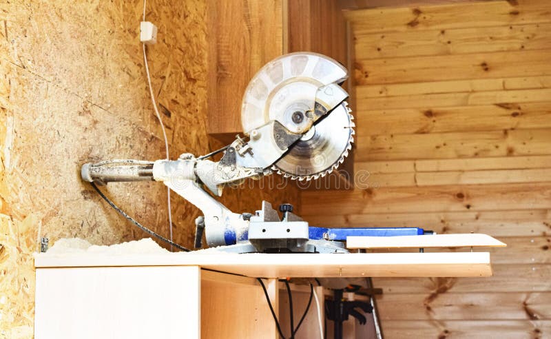 Cutting Machine. a Circular Saw. Carpentry Works Stock Photo - Image of ...
