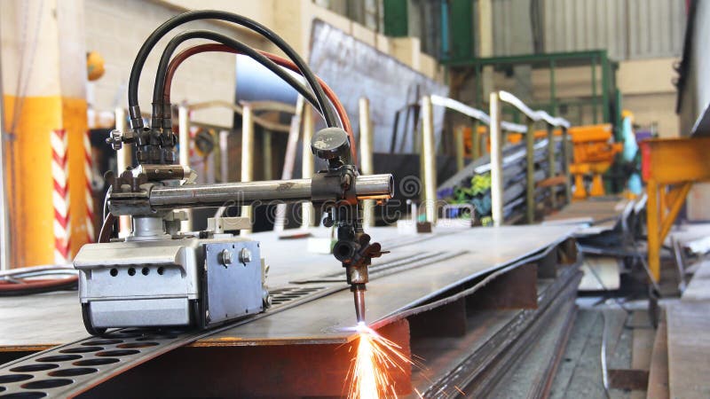 Cutting Machine for Steel Sheet Stock Image - Image of cutting, metal ...