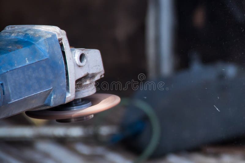 Cutting Metal with Angle Grinder Close-up Stock Photo - Image of labor ...