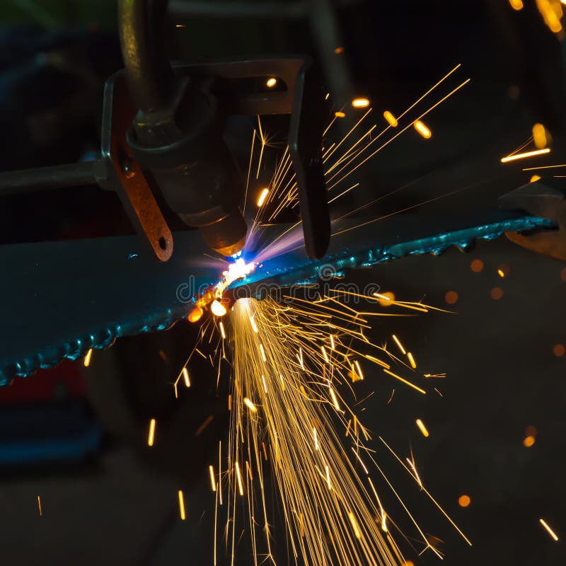 Cutting Metal with a Gas Torch Stock Image - Image of flashes, tool ...