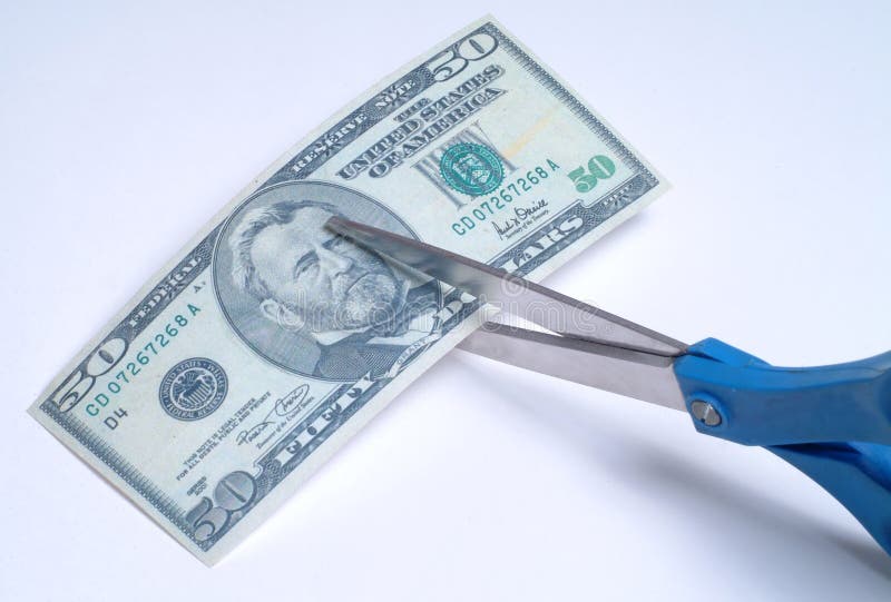 Cutting Money 1 stock photo. Image of dime, coins, change - 1465864