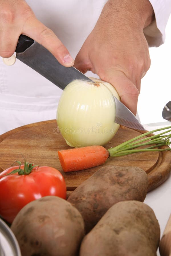 Cutting onion stock photo. Image of occupation, eating - 7034926