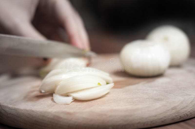 Cutting onions stock photo. Image of decor, fashion, black - 55709368
