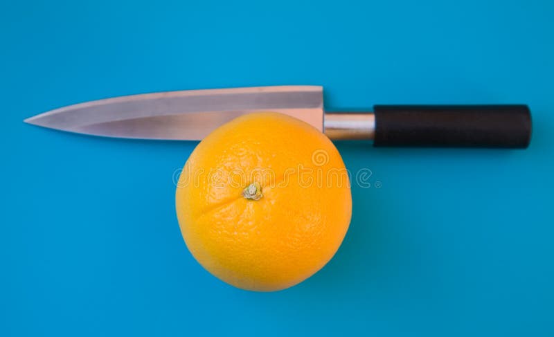 Cutting orange stock image. Image of kitchen, bright - 15391583