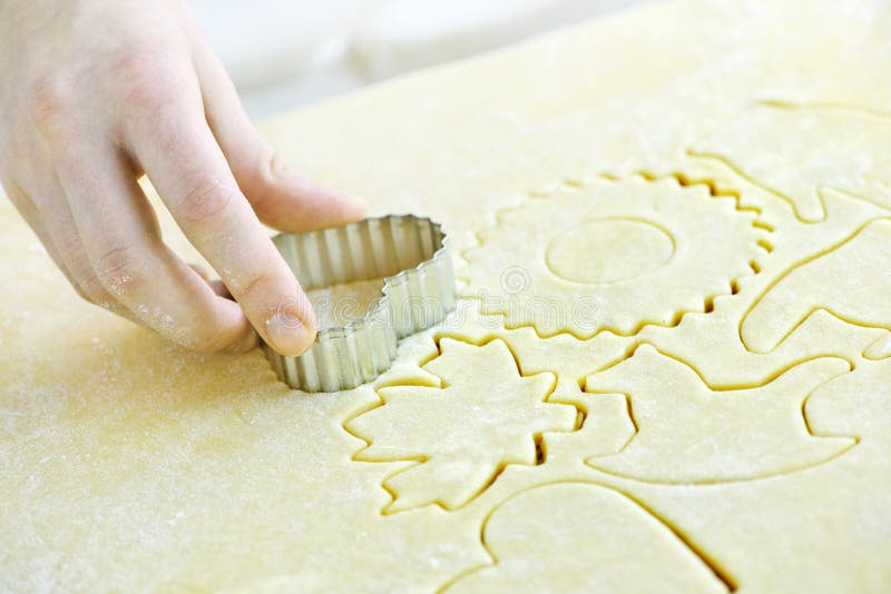 Cutting Out Cookies from Dough Stock Photo - Image of hand, ingredients ...