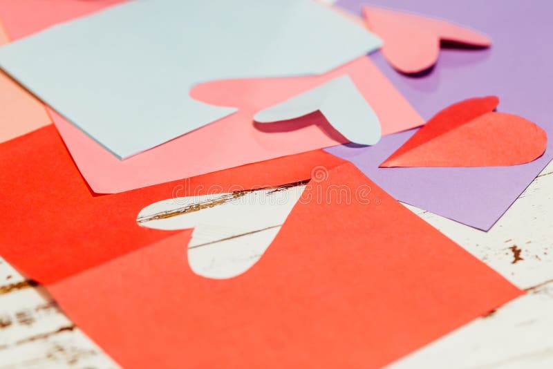 Cutting out paper heart stock photo. Image of heart, craft - 65128176
