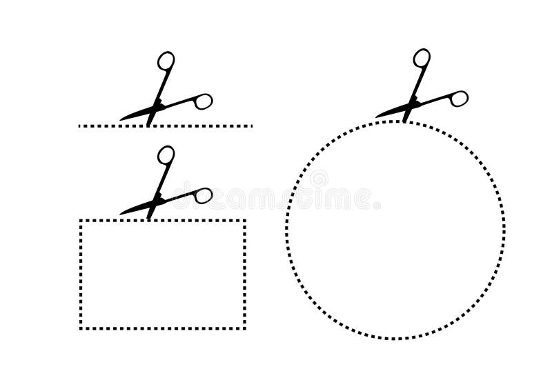 Cutting Out a Shape with Scissors Stock Vector - Illustration of ...