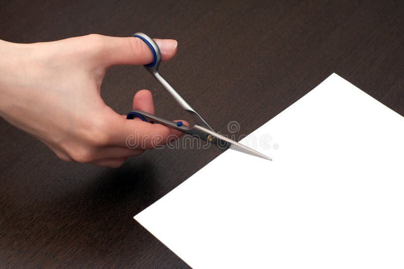 Cutting the paper stock photo. Image of blank, equipment - 12085692