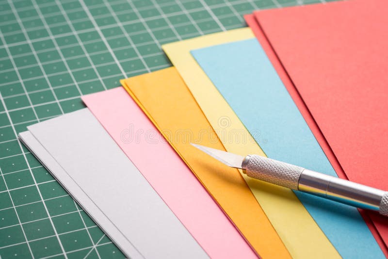 Cutting Paper with Help of Scalpel Stock Photo - Image of modeling ...