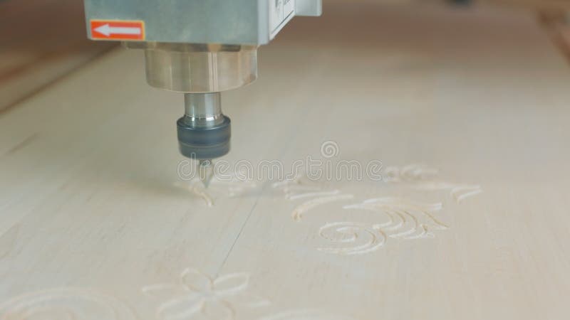 Cutting a Pattern De Wood Blank Using a Machine Stock Footage - Video ...