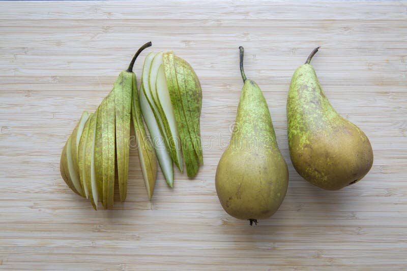 Cutting Pear on Cutting Boards, Top View Stock Photo - Image of cooking ...