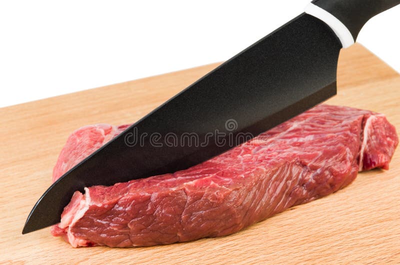 Cutting piece of beef stock image. Image of board, object - 39927561