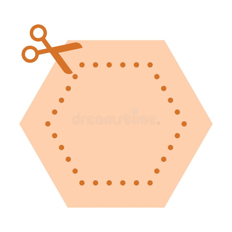 Cutting Practice Activites Hexagon Shape Symbol Element for Preschool ...