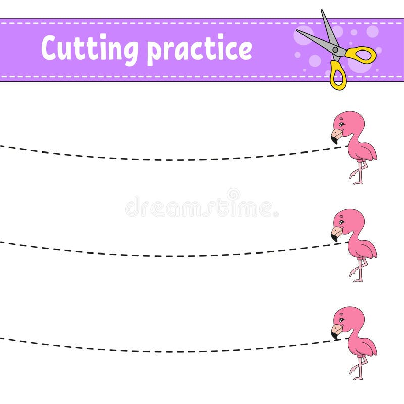 Cutting Practice for Kids. Education Developing Worksheet. Activity ...