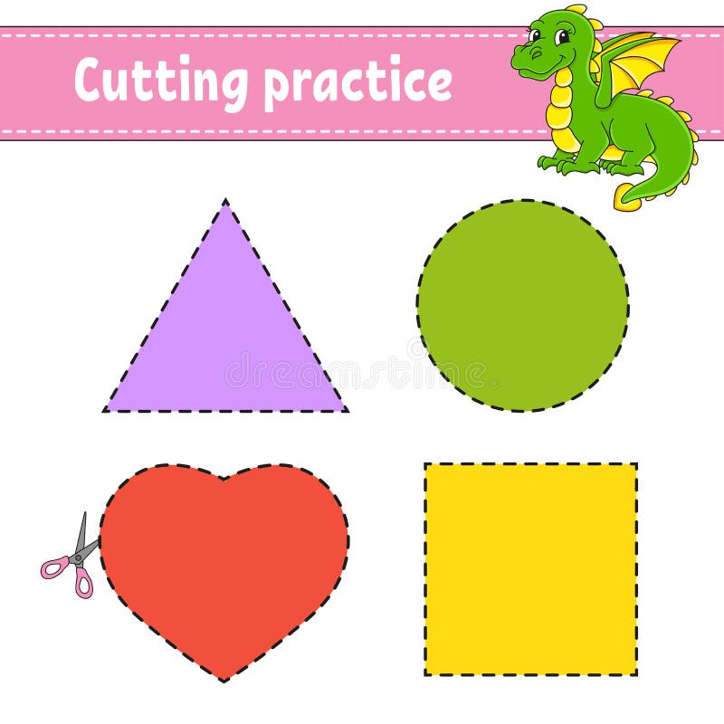 Cutting Practice for Kids. Education Developing Worksheet. Activity ...