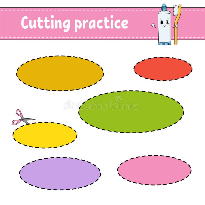 Cutting Practice for Kids. Education Developing Worksheet. Activity ...