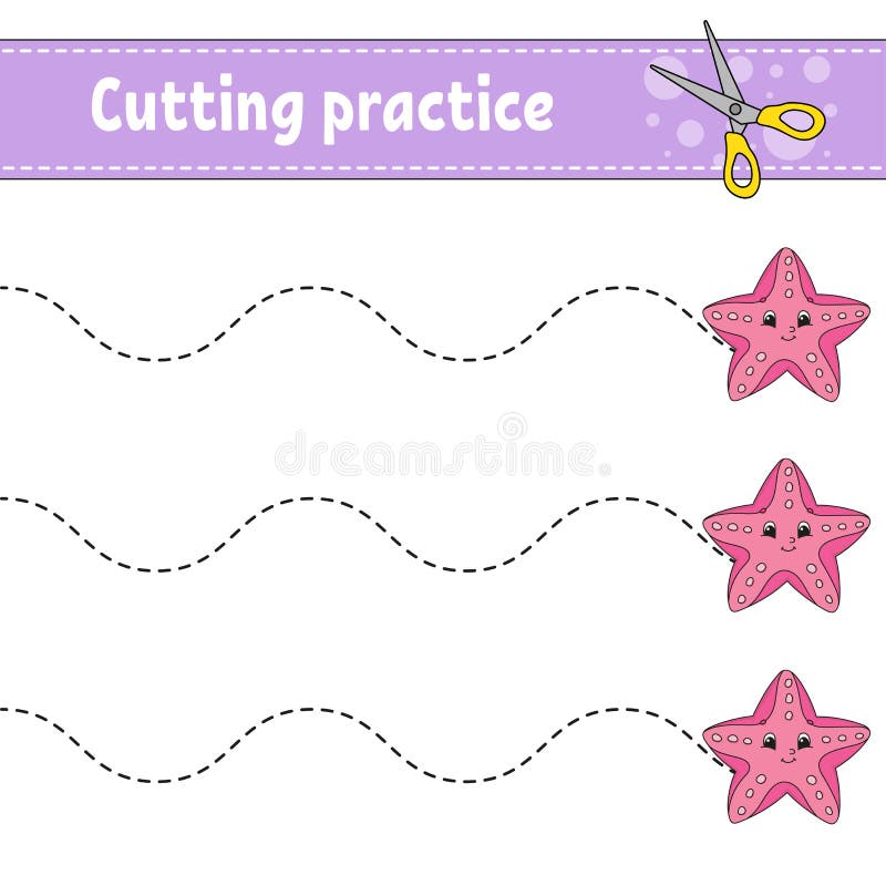 Cutting Practice for Kids. Education Developing Worksheet. Activity ...