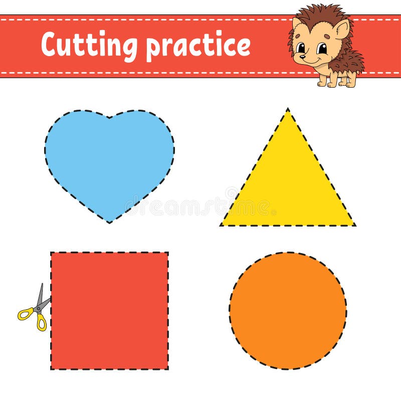 Cutting Practice for Kids. Education Developing Worksheet. Activity ...