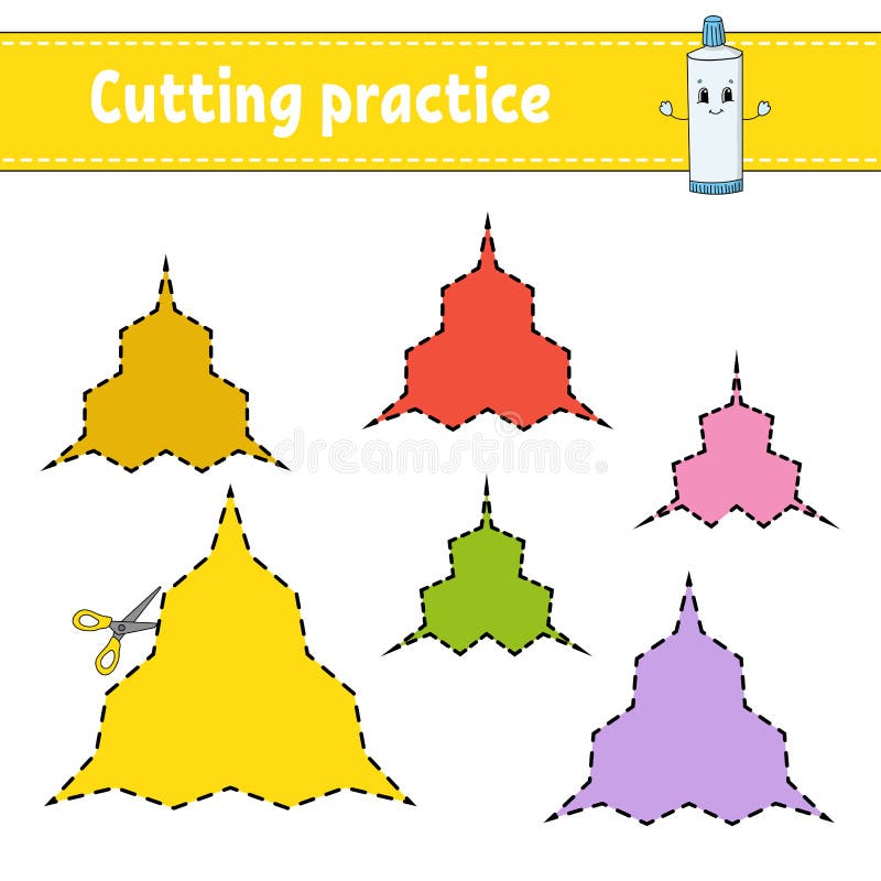 Cutting Practice for Kids. Education Developing Worksheet. Activity ...