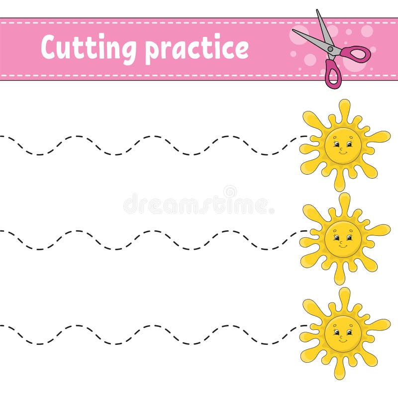 Cutting Practice for Kids. Education Developing Worksheet. Activity ...