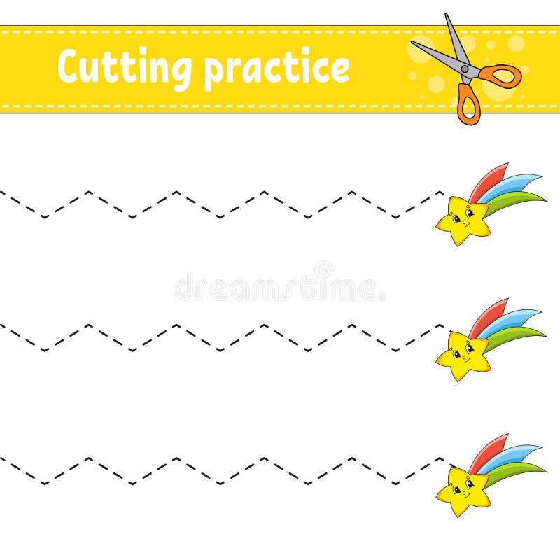 Cutting Practice for Kids. Fairytale Theme. Education Developing ...
