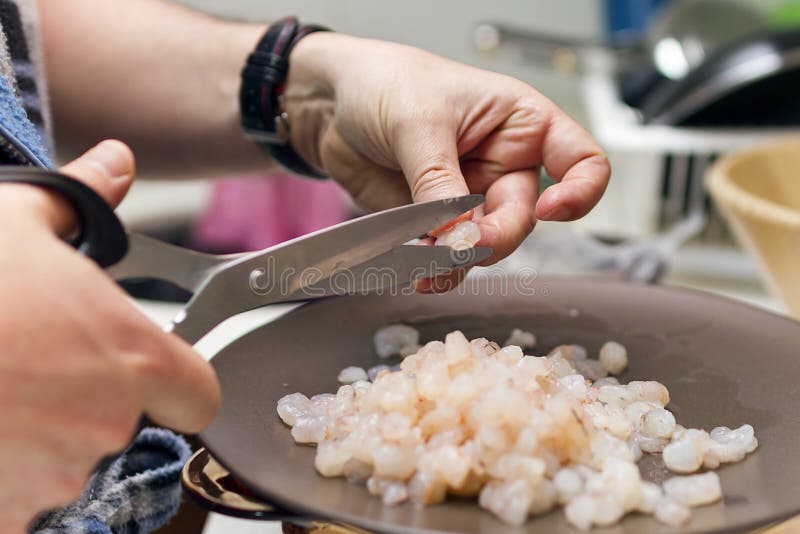 Cutting prawns stock image. Image of natural, seafood - 90859461