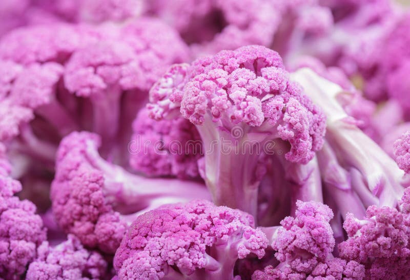 Purple Cauliflower with Green Leaves - Brassica Oleracea, Botrytis ...