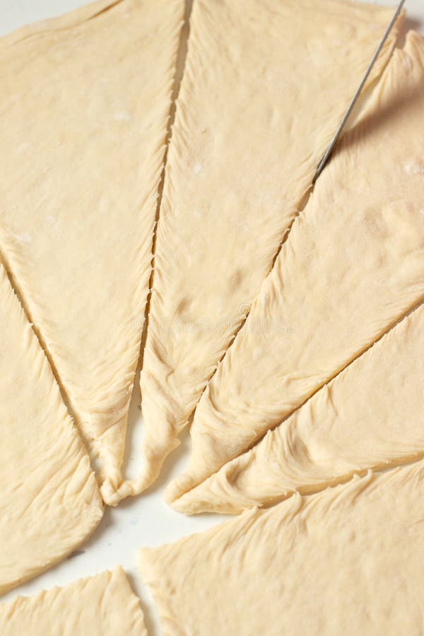 Cutting Raw Dough Homemade Crescent Rolls Stock Photos - Free & Royalty ...