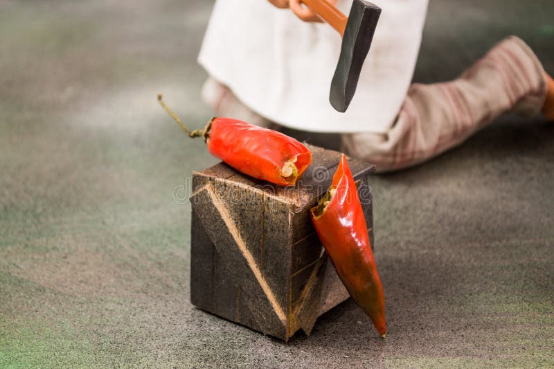 Cutting red chilli stock photo. Image of spicy, cooking - 49005170