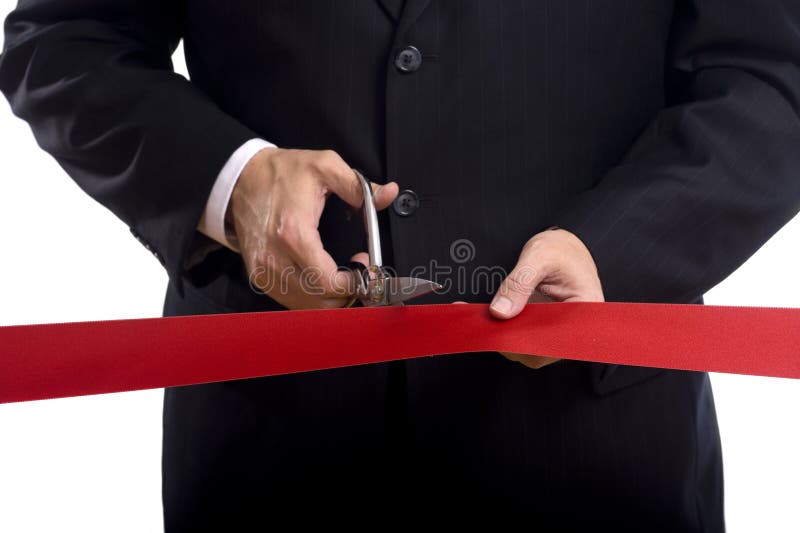 Cutting Red Ribbon stock image. Image of clothes, launch - 7072939