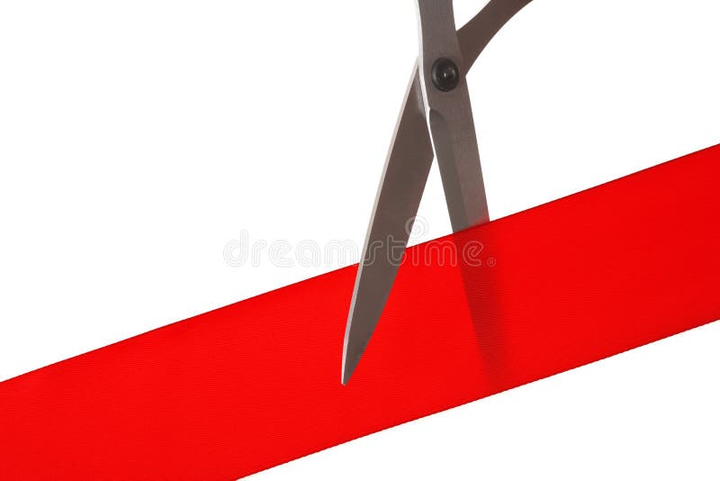 Cutting Red Ribbon. stock image. Image of celebration - 2126525